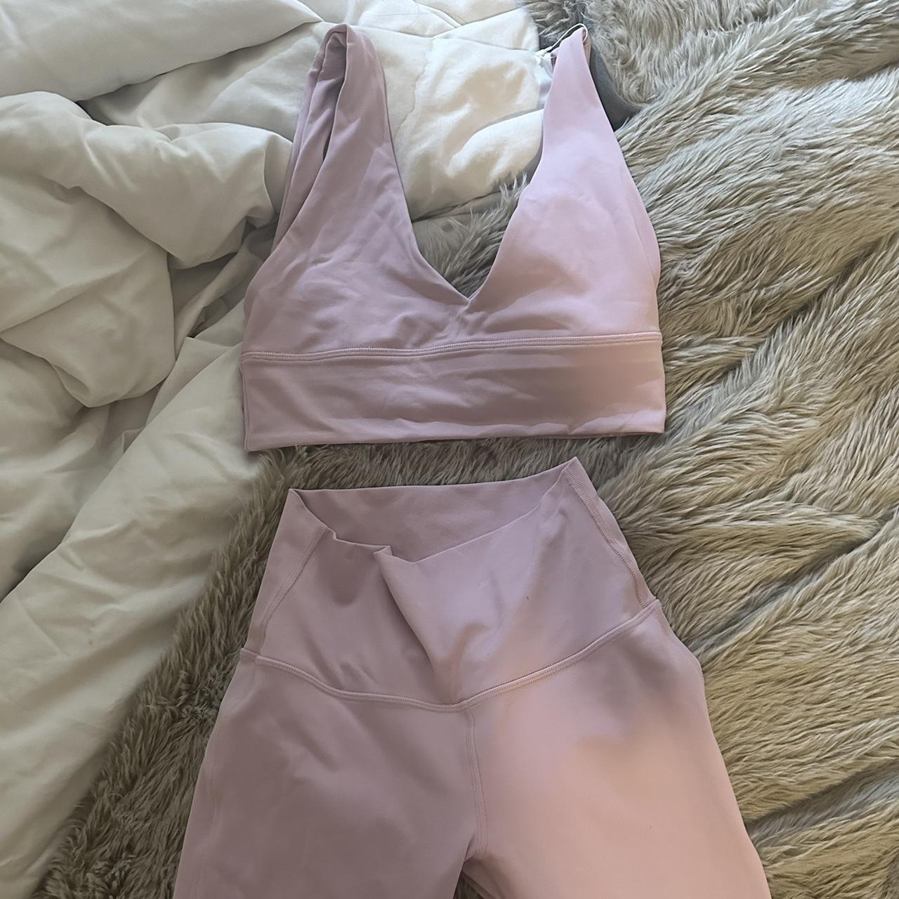 Pink Peony lulu set Size 4 in both pieces #lulu... - Depop