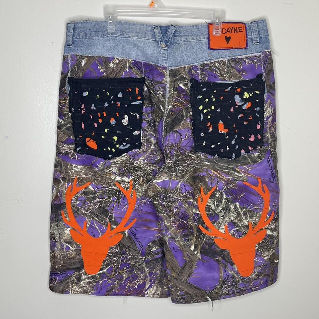 baggy purple realtree jorts, super sick one of a... - Depop