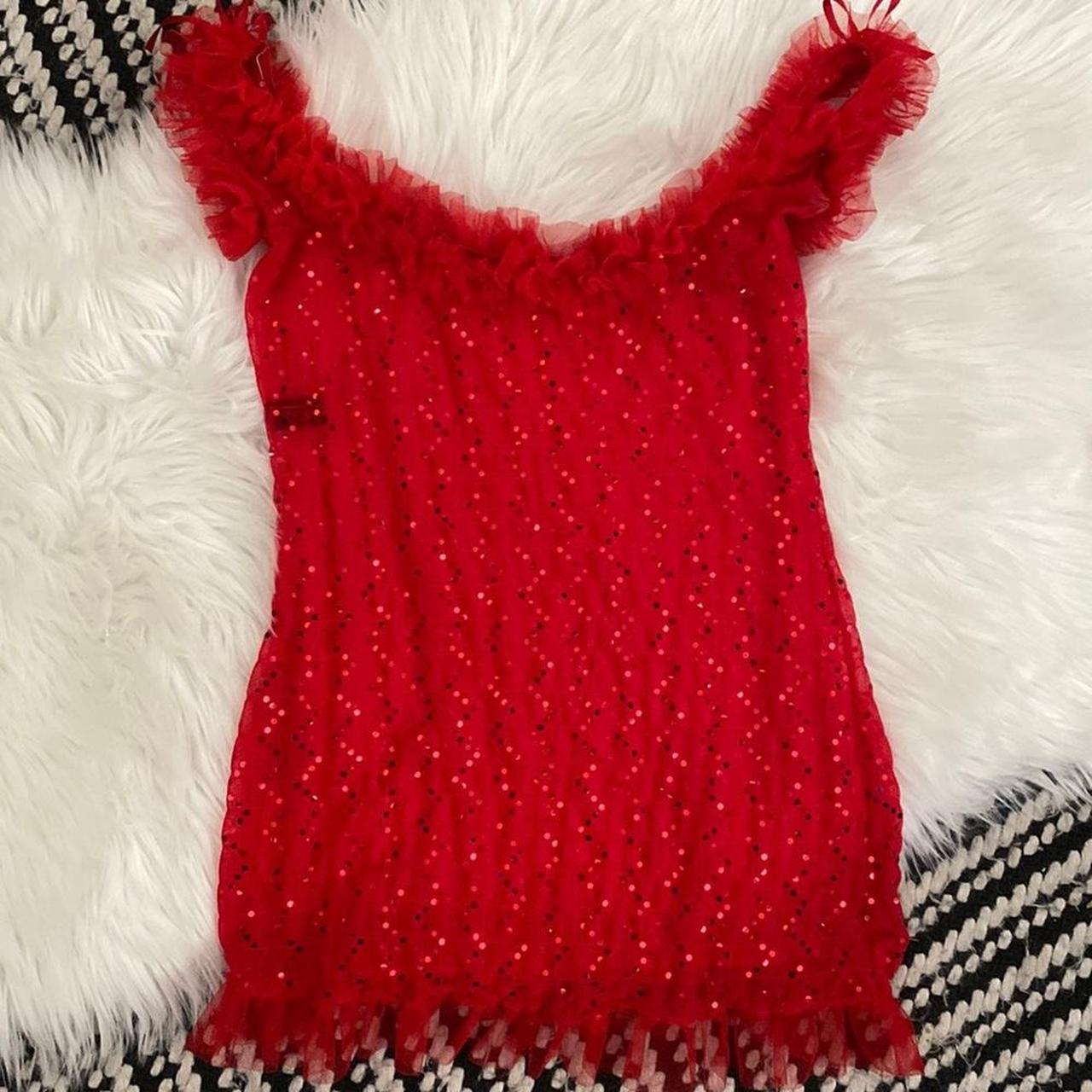 Risqué red sparkle nighty Risqué Sz O/S Fits... - Depop