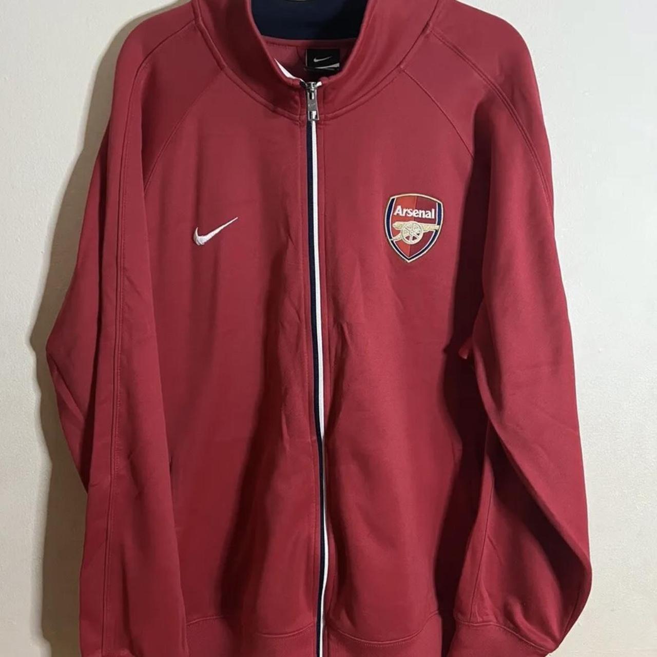 ARSENAL Mens Red TrainIng Soccer Zip Up JACKET... - Depop