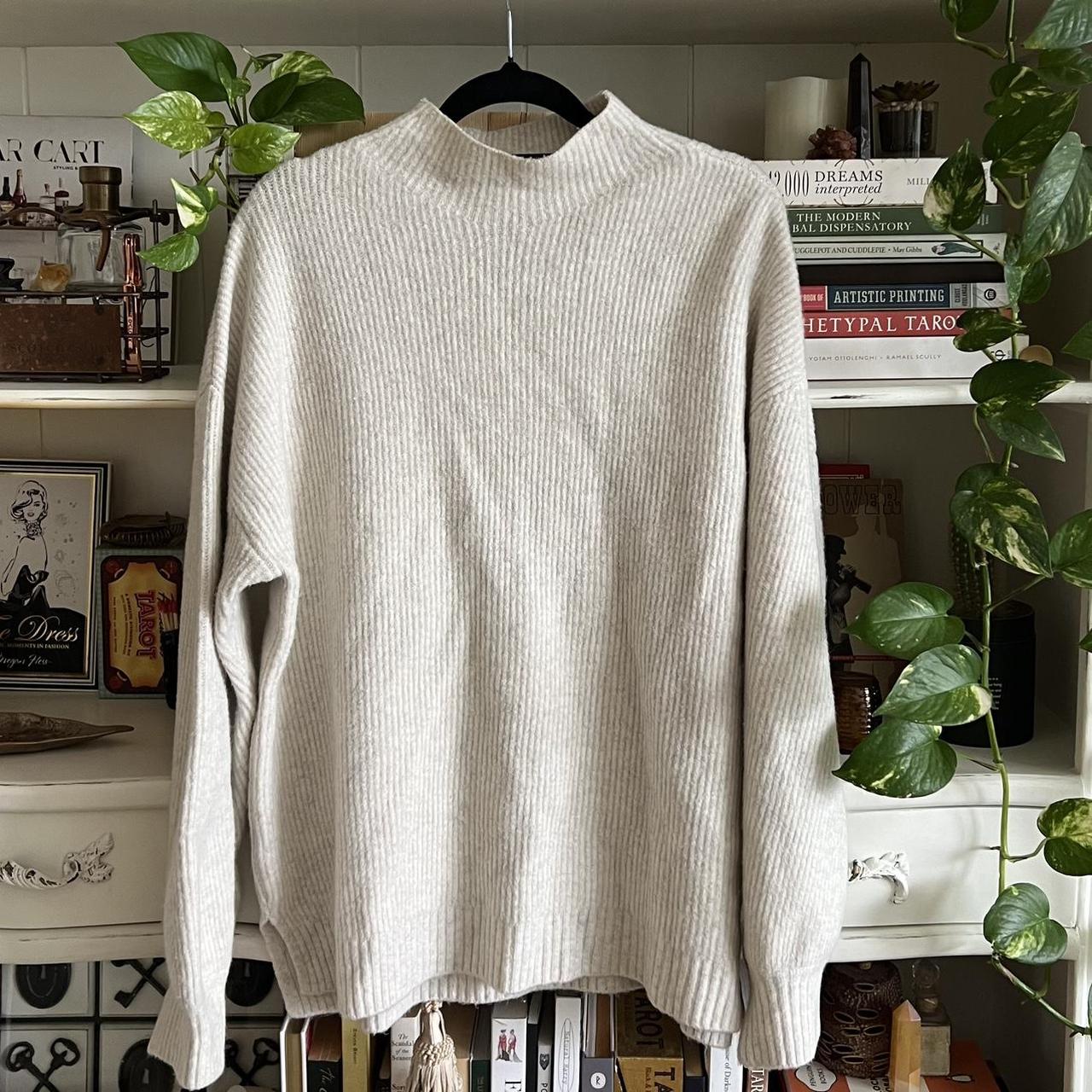 Target cream knitted sweater Size: L/XL - Depop