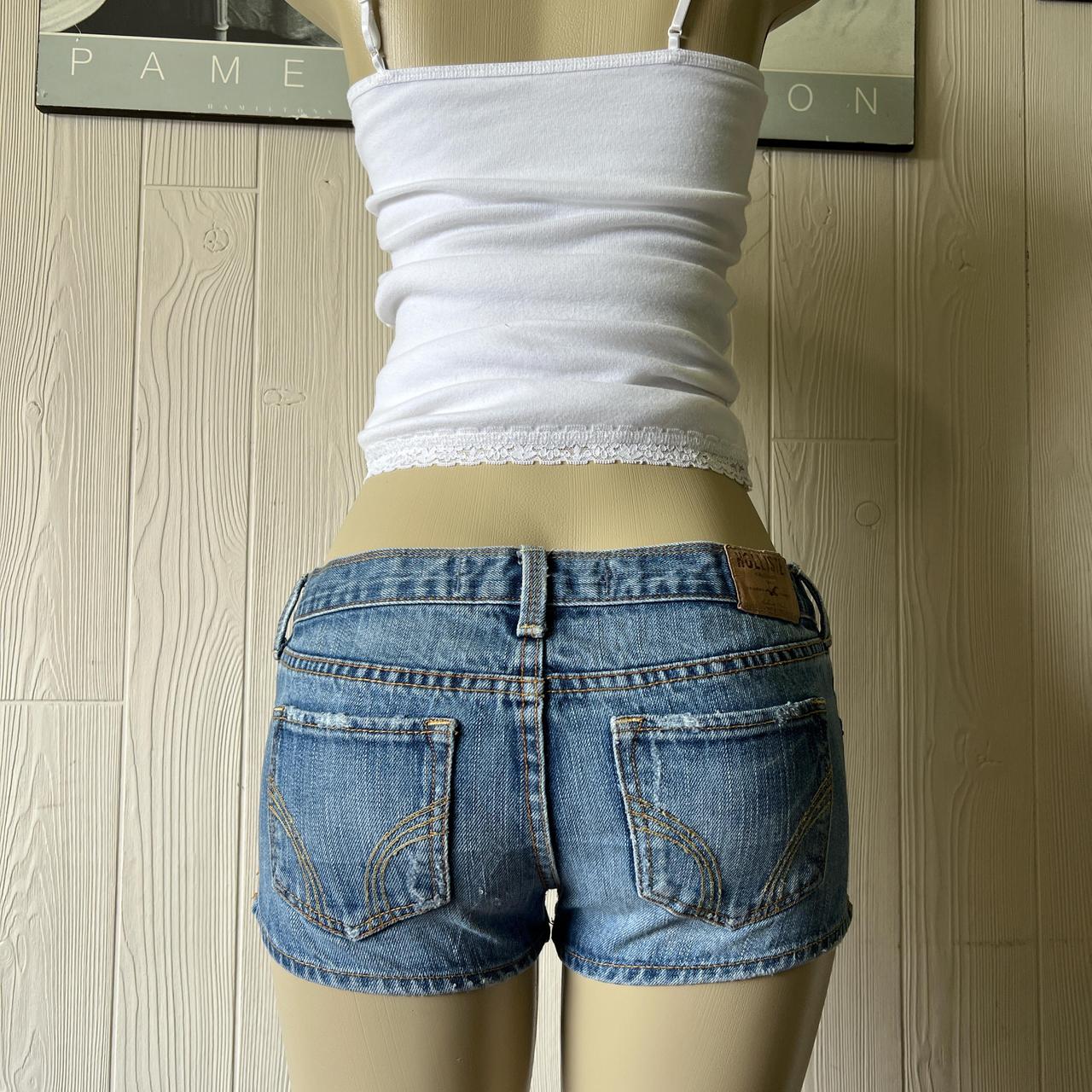 Vintage low rise Hollister cut off booty shorts... - Depop