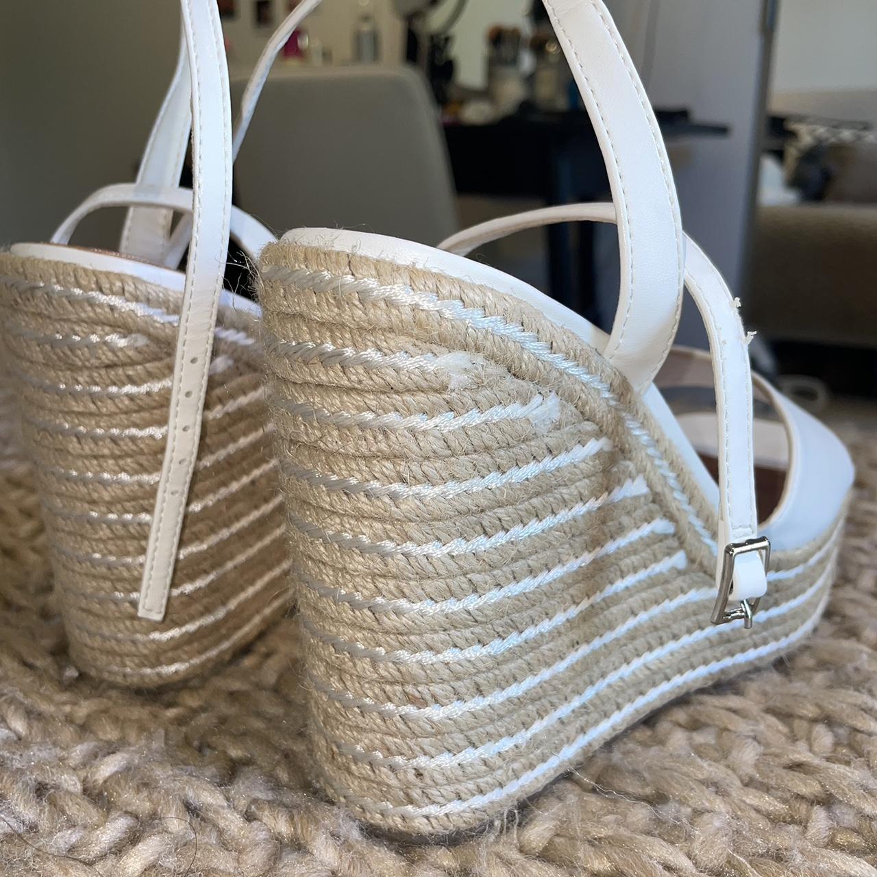 ASOS DESIGN Tasha espadrille wedges in white Wide... - Depop