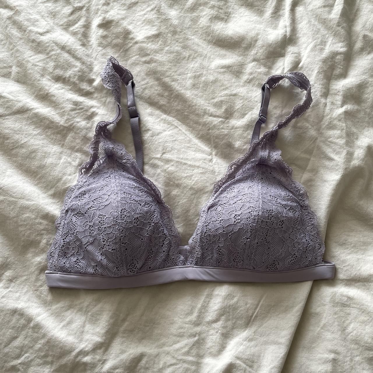 Monki triangle lace bra lovely triangle lace bra... - Depop