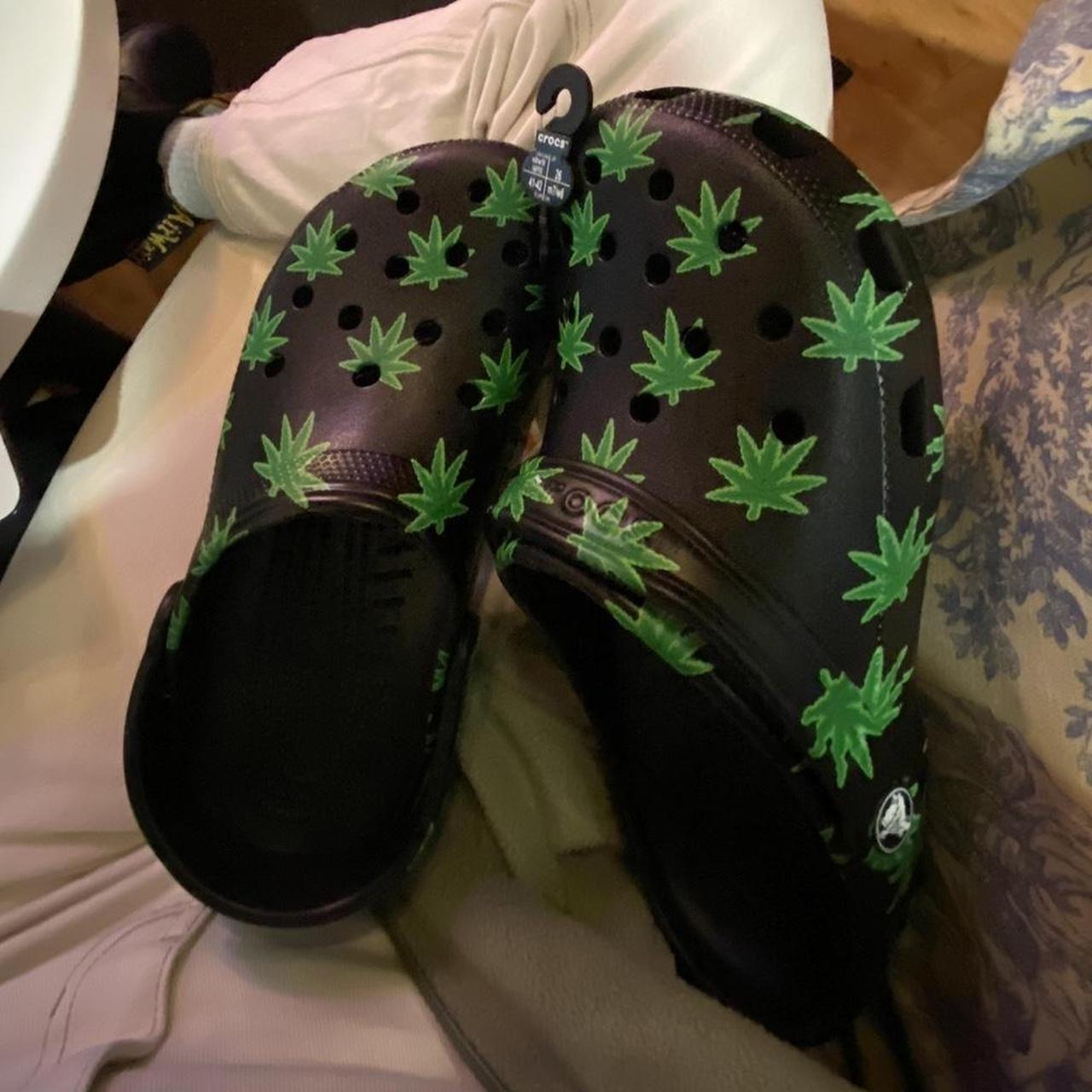 CROCS cannabis/marijuana/weed so comfy 😂😂 perfect... - Depop