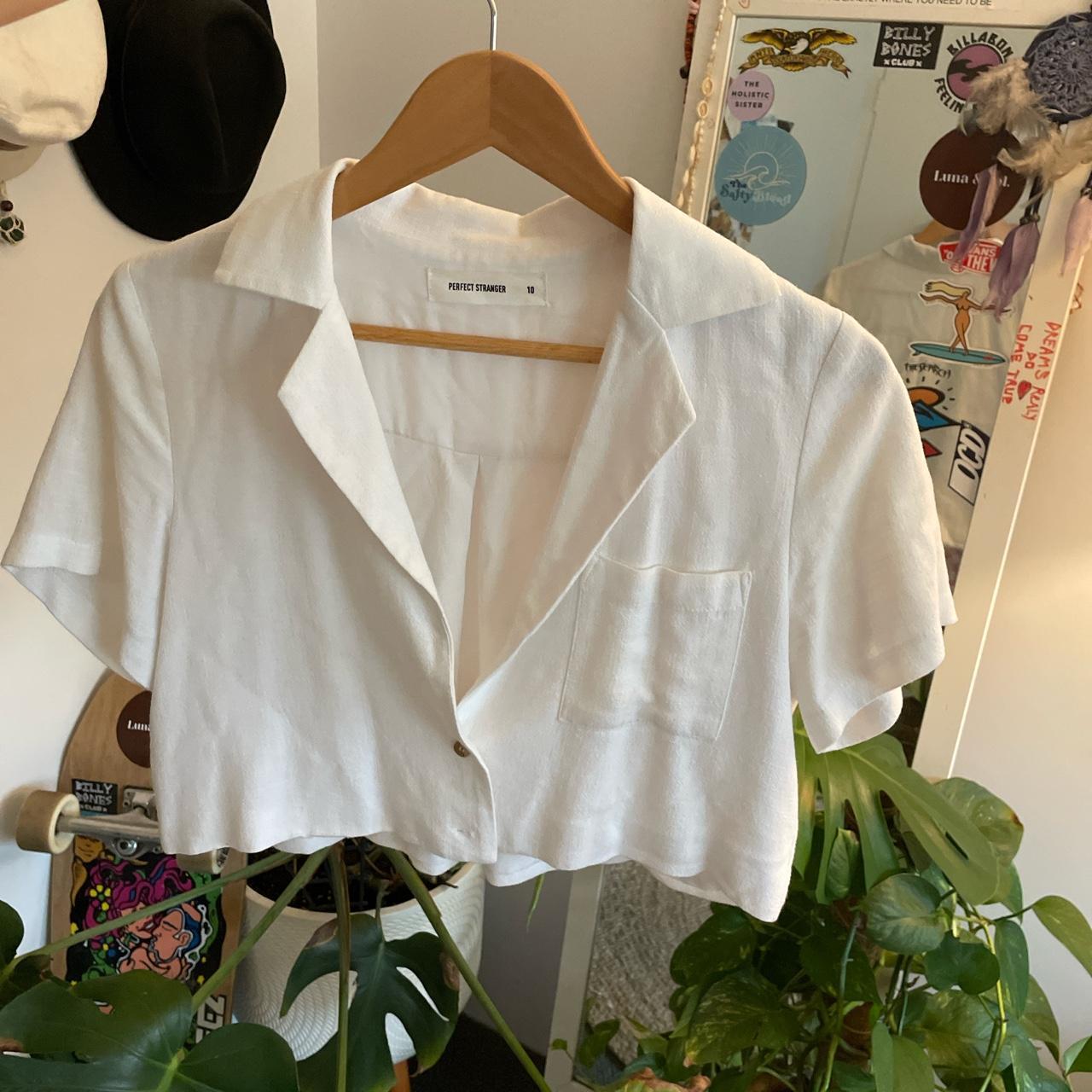 Perfect stranger button up cropped shirt Only the... - Depop