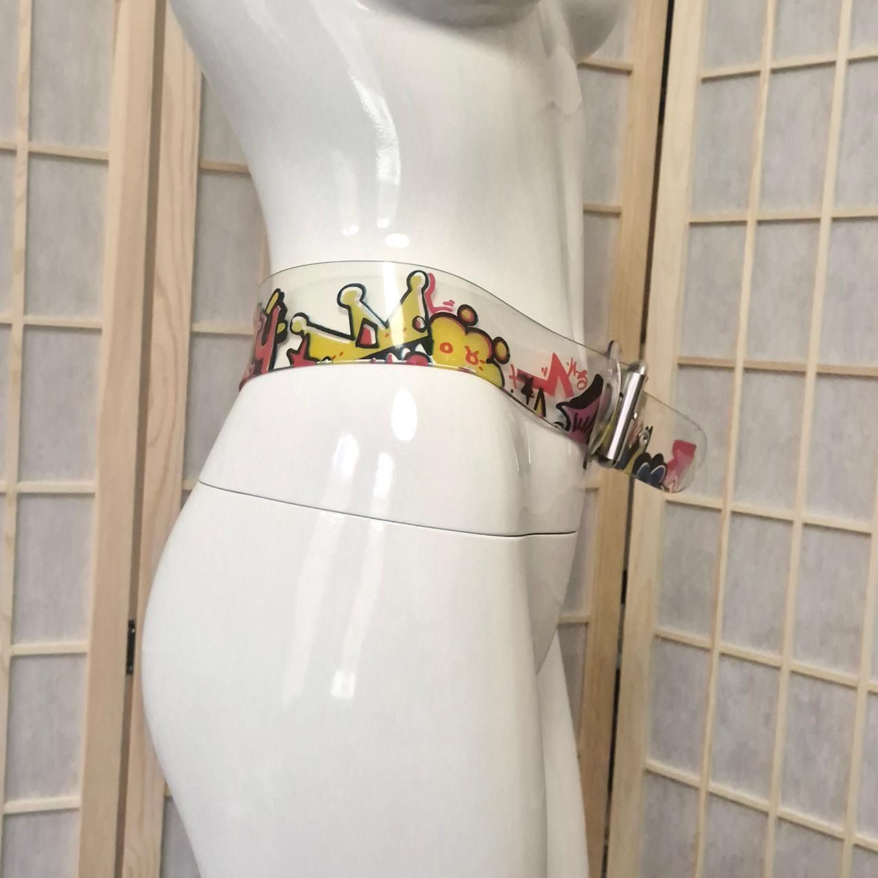 PVC graffiti belt, genuine vintage from Miss... - Depop