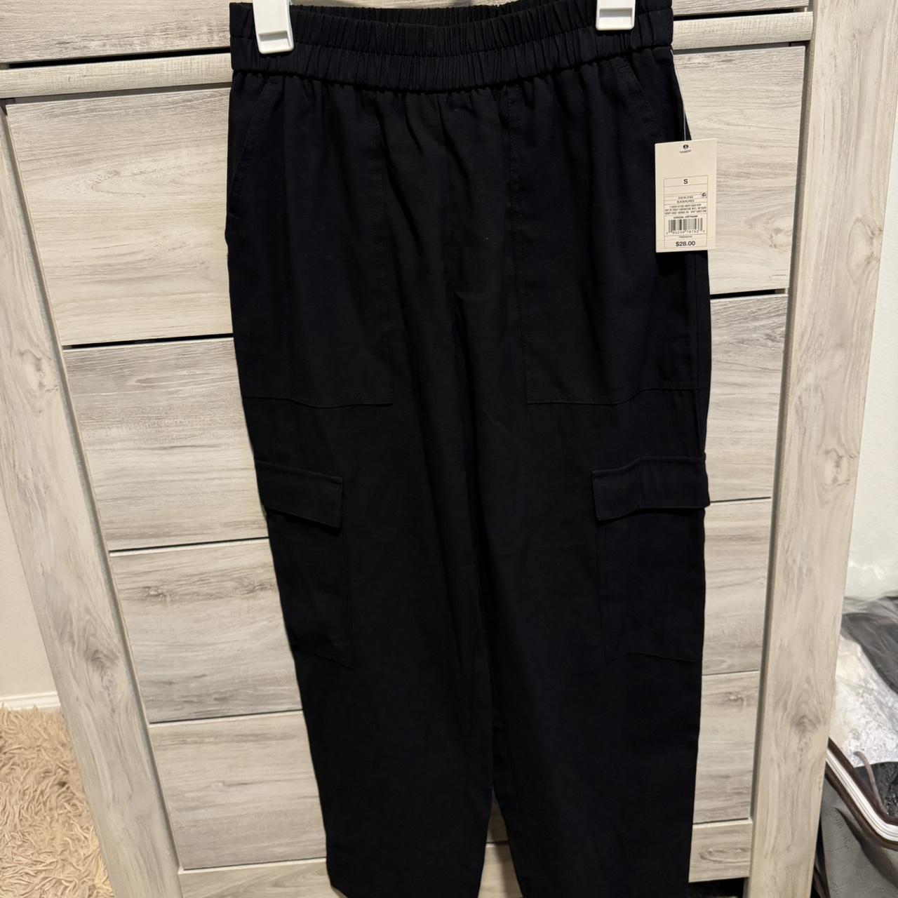 Target linen cargo style pants with elastic waistband - Depop