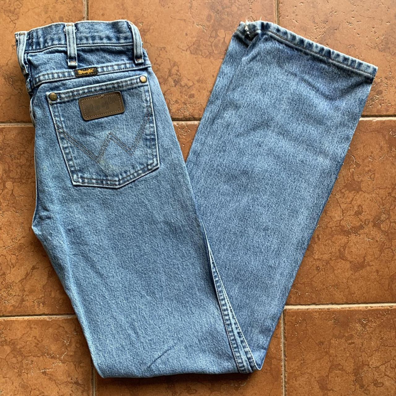 Wrangler Slim Straight Men’s Faded Blue Jeans 27 x... - Depop