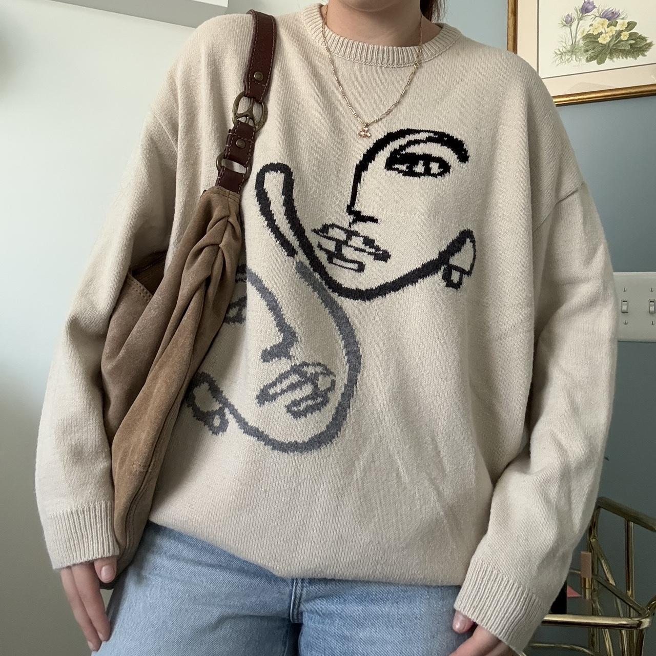 Asos made in Romania oversized cream knit sweater... | Depop