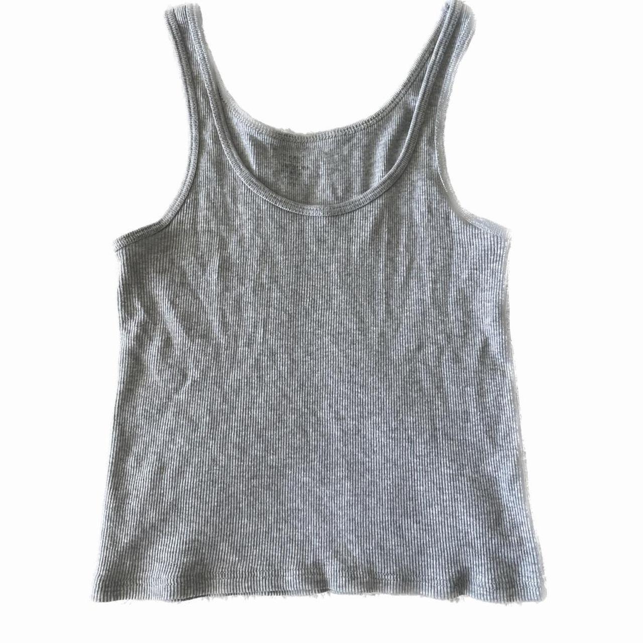 🍒 brandy tank top 🍒 - light grey ribbed - super... - Depop