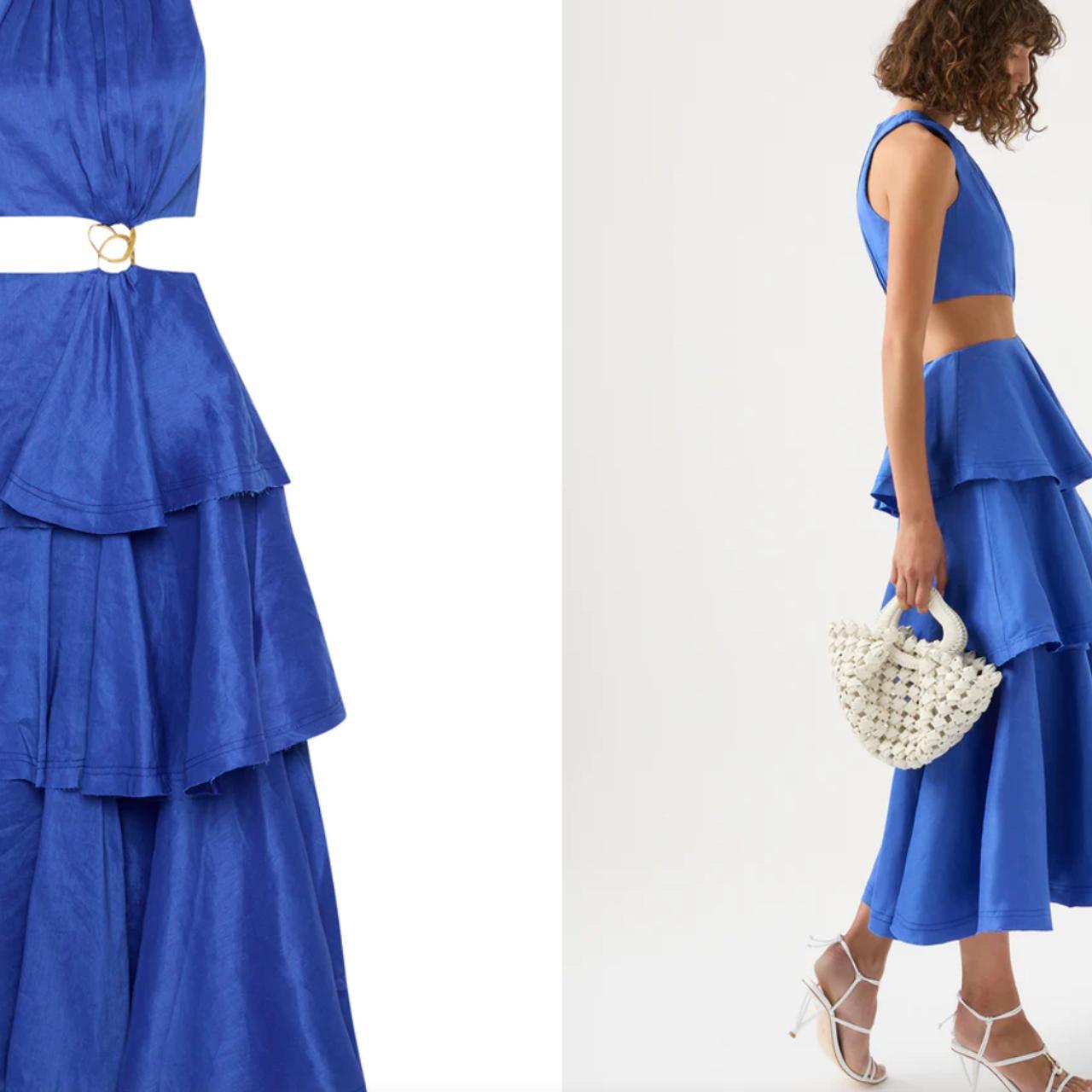 Aje Women's Blue Dress | Depop