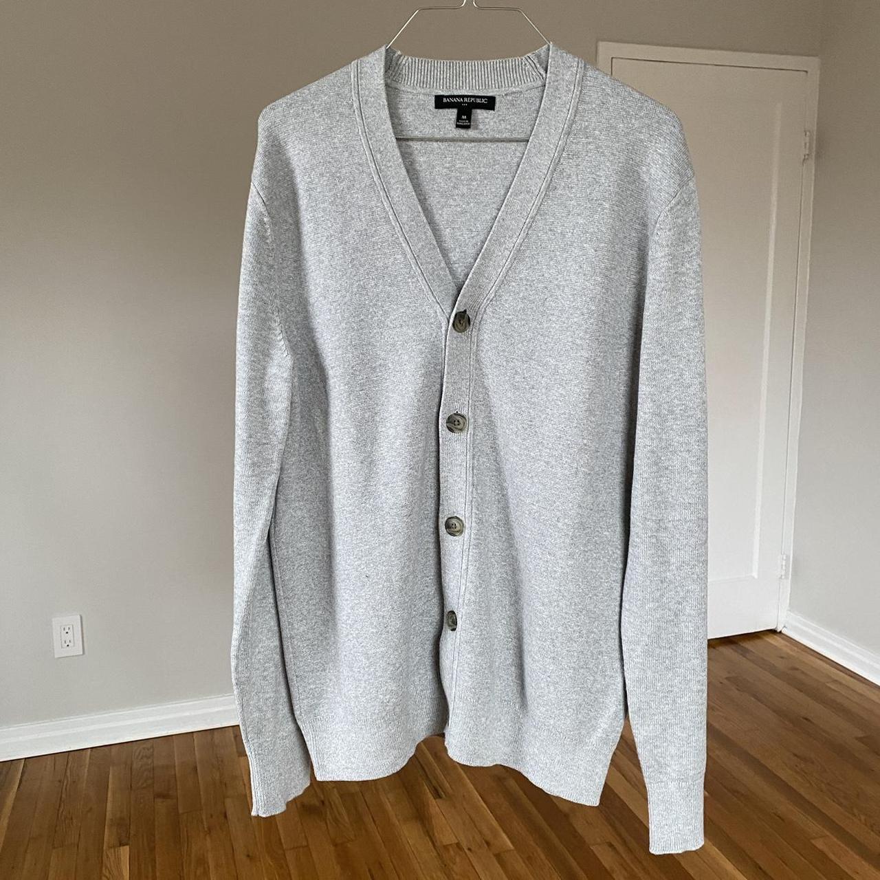 Banana Republic Men Gray Cardigan Brand: Banana... - Depop