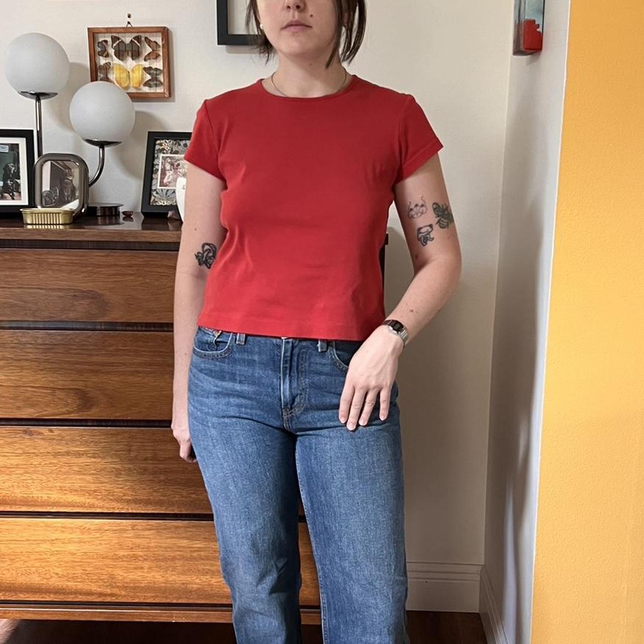 Red Keyhole Top 90s/y2k Ann Taylor. Marked a size... | Depop