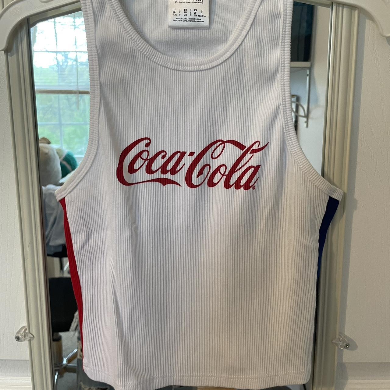 Coca-Cola Women's White Crop-top | Depop