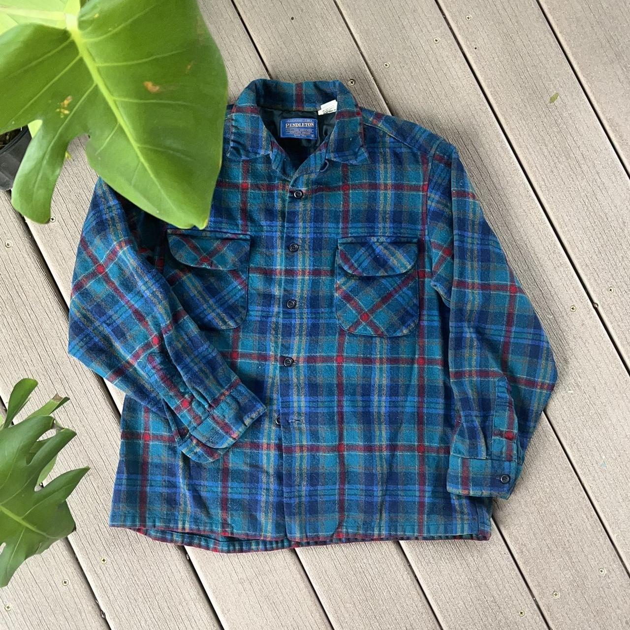 80s Pendleton Flannel Crazy colors Large... - Depop