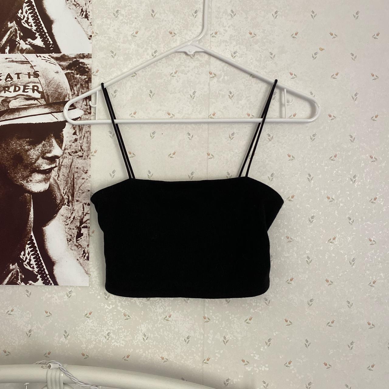 basic black crop top size extra small message me... - Depop