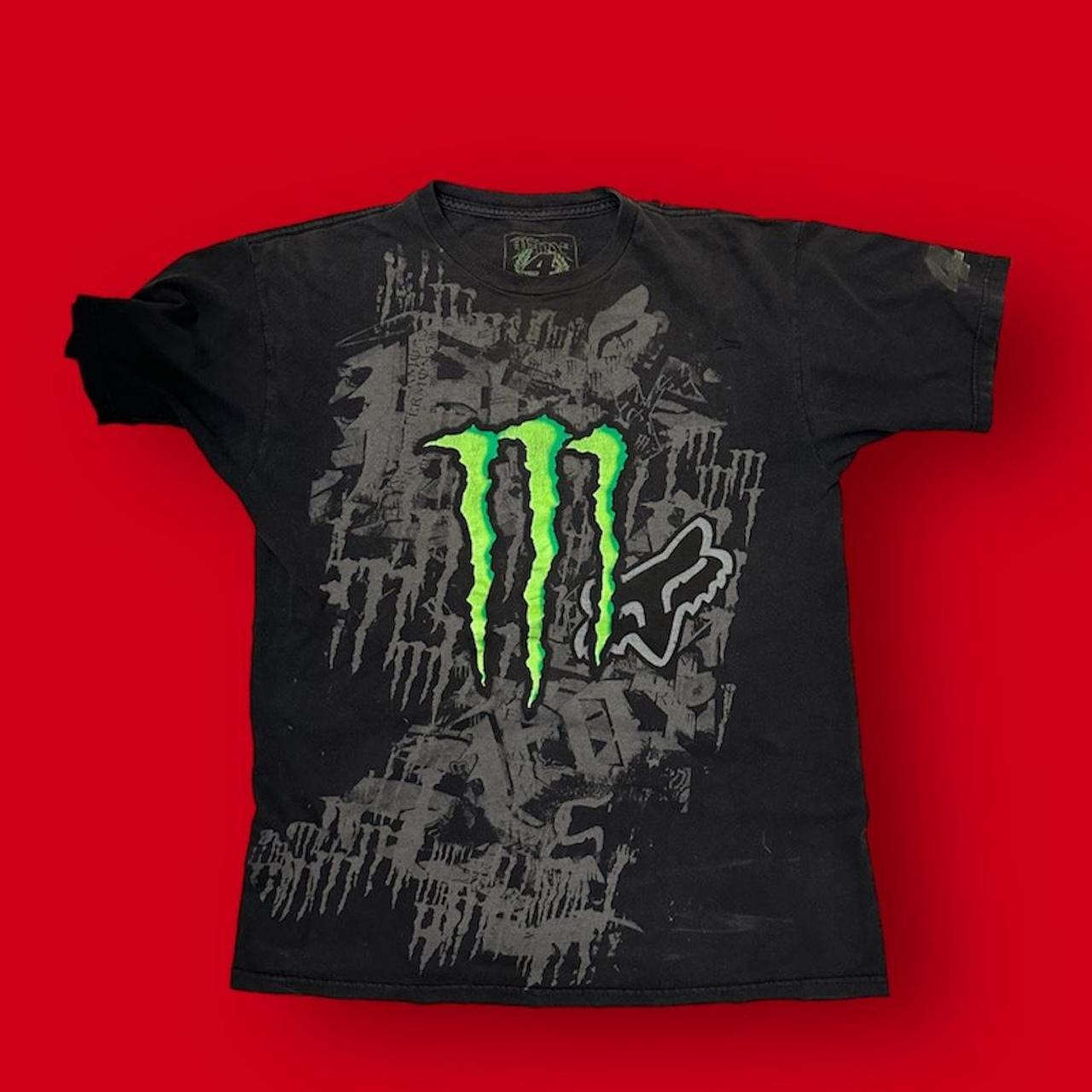 Skater y2k monster and fox racing energy tee does... - Depop