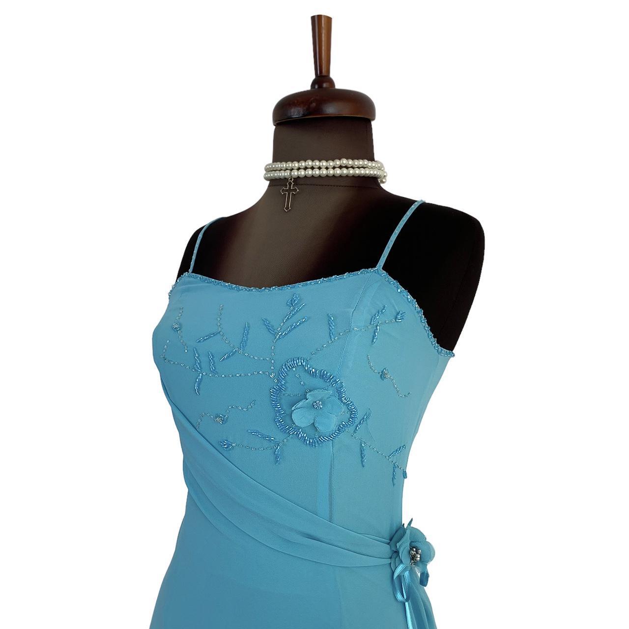 Vintage y2k Beaded Embroidered Maxi Prom Dress... - Depop