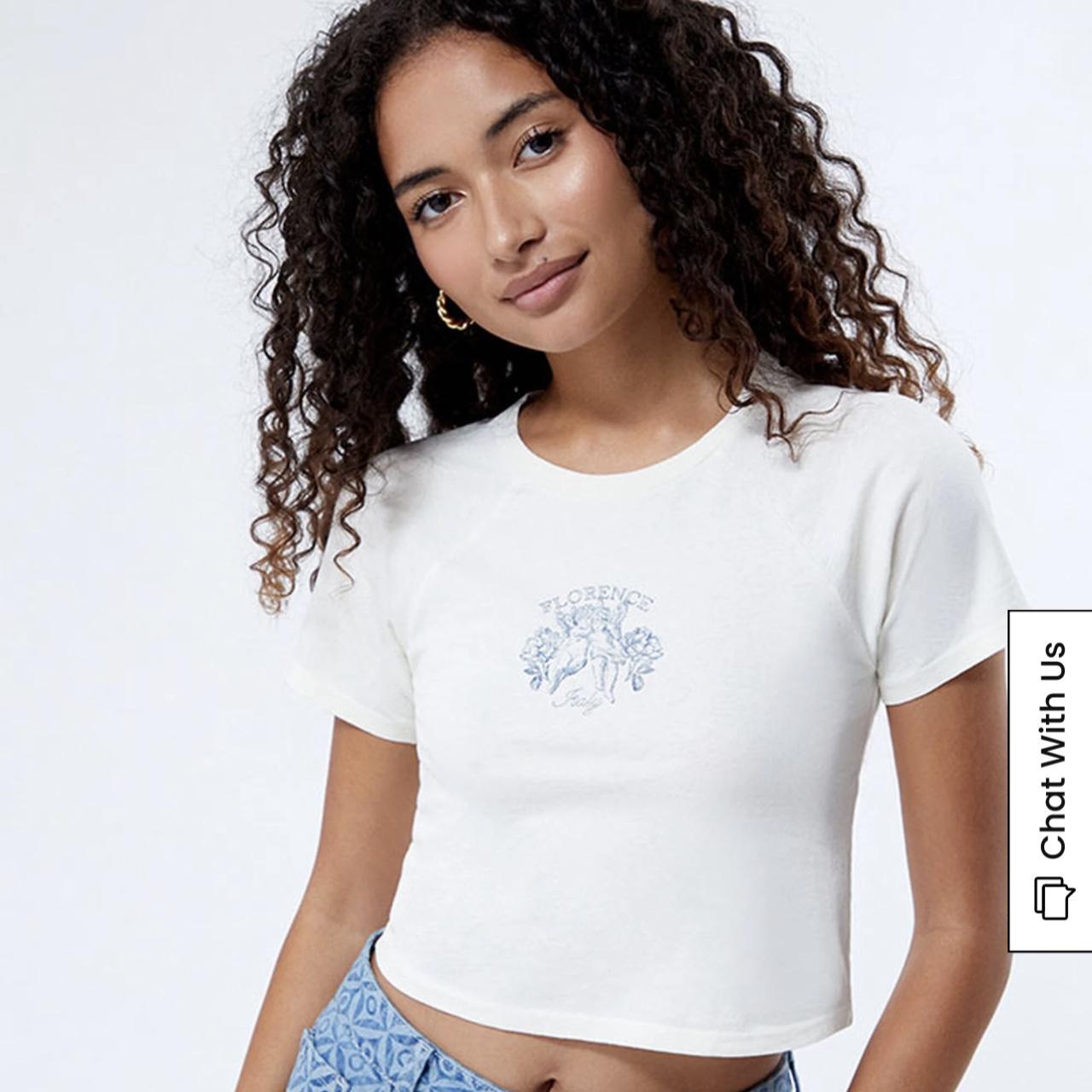 PacSun Golden Hour Florence Italy Raglan Crop Top NWT - Depop