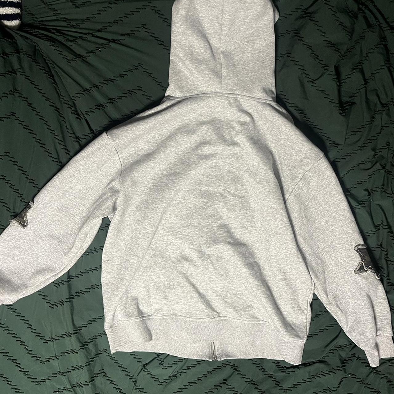 Aelfric Eden star appliqué hoodie embroidered gray... | Depop