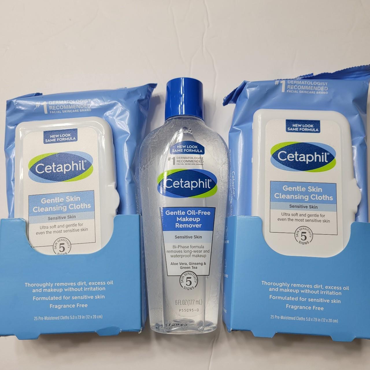 Cetaphil makeup Remover and Wipe Set contains 3x - Depop