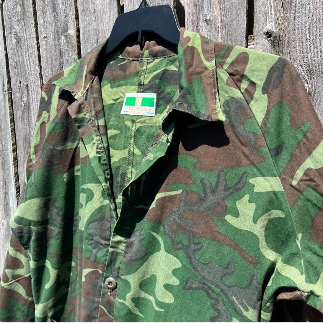 Vintage Game Winner Camouflage Woodland Camo Green... - Depop