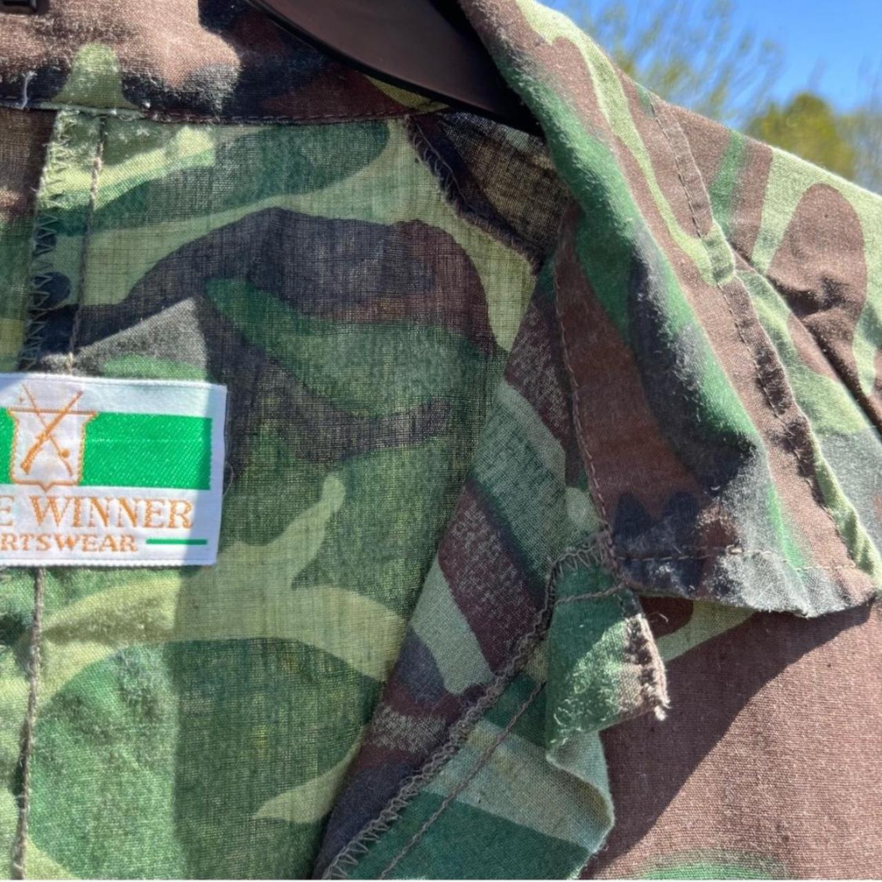 Vintage Game Winner Camouflage Woodland Camo Green... - Depop