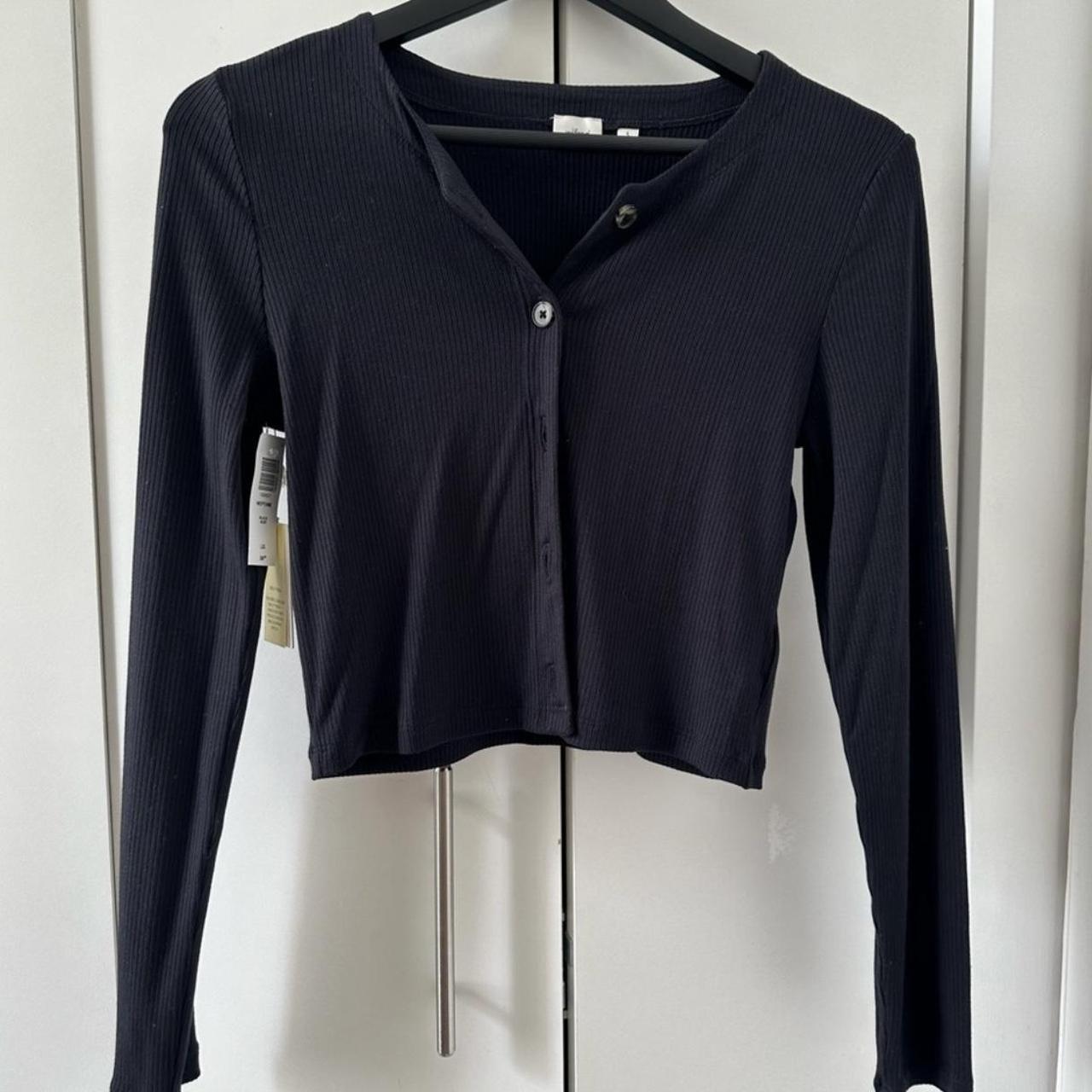 Wilfred Button Down Cropped Ribbed Cardigan... - Depop