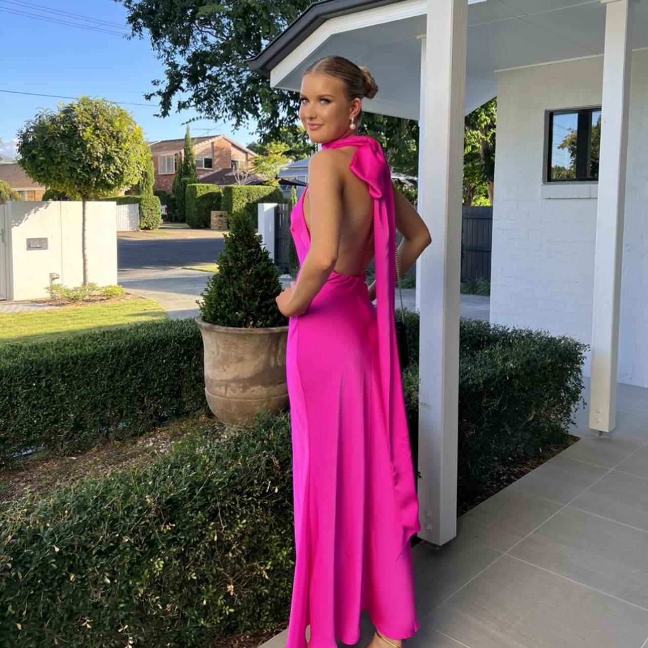 MISHA EVIANNA DRESS Maxi length hot pink dress... - Depop