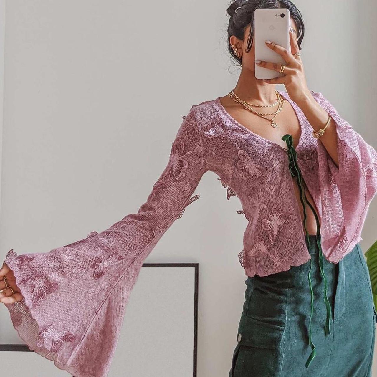 Labelrail x Pose and Repeat tie front cardigan top... - Depop