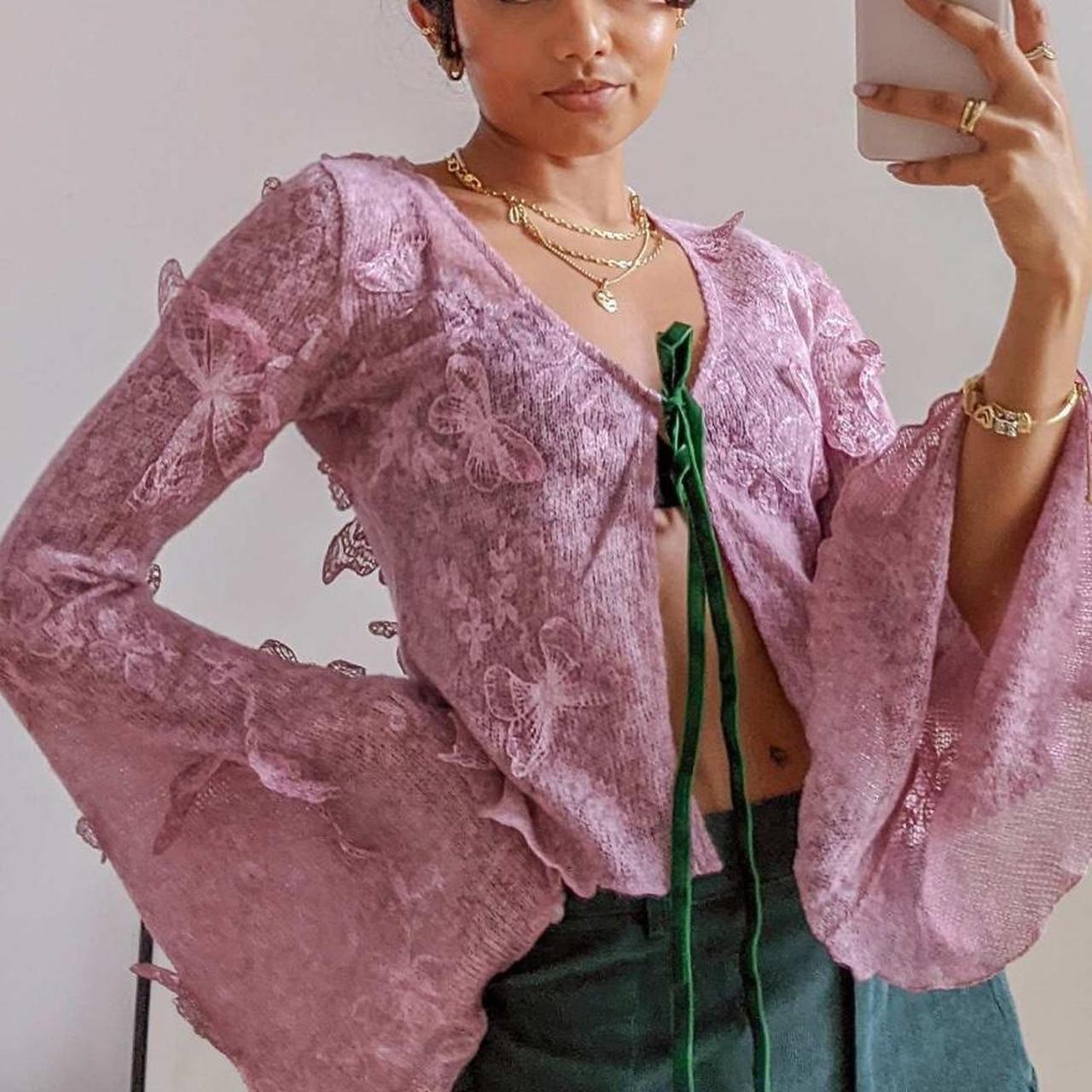 Labelrail x Pose and Repeat tie front cardigan top... - Depop