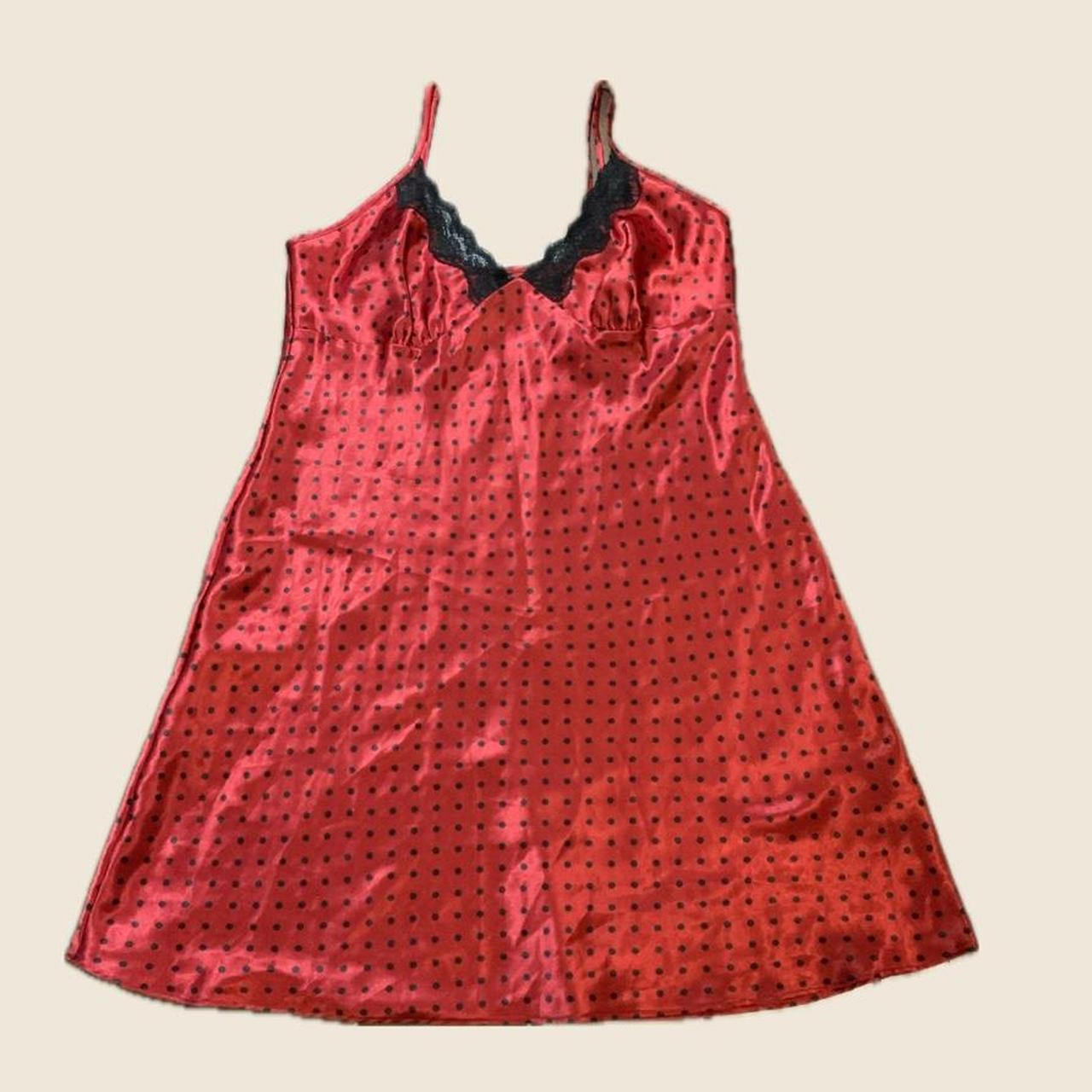 Ambrielle silk red and black polka dot dress Size M - Depop