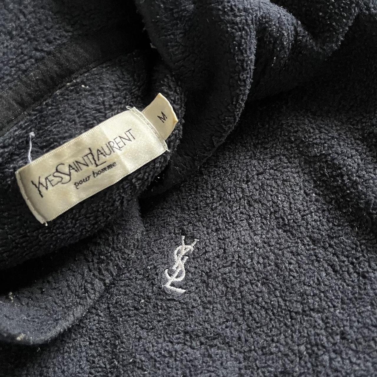 YSL black fleece 90s jumper ⚫️ Vintage Yves Saint... - Depop