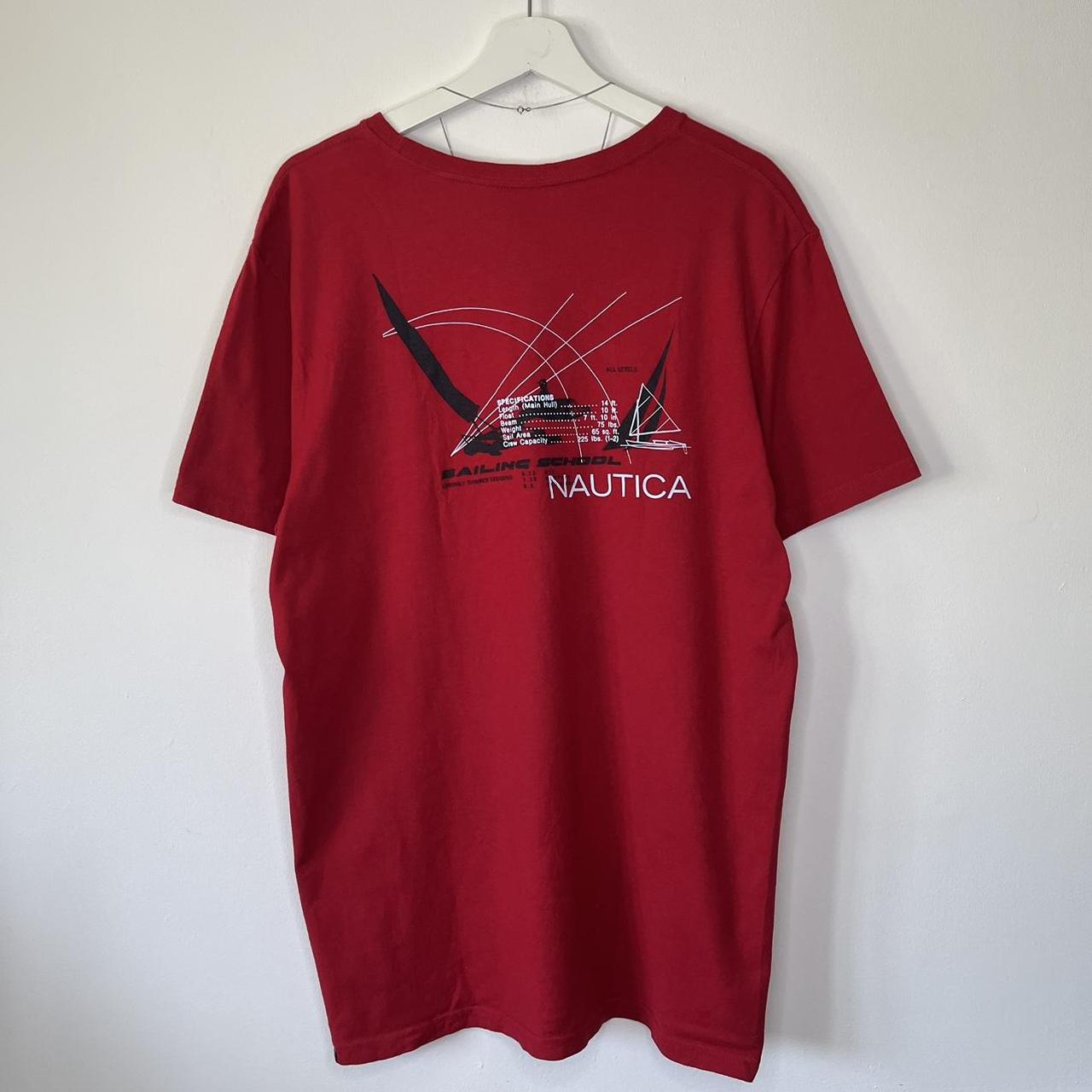 Vintage Nautica graphic print sports T-shirt 🔴 Red... - Depop