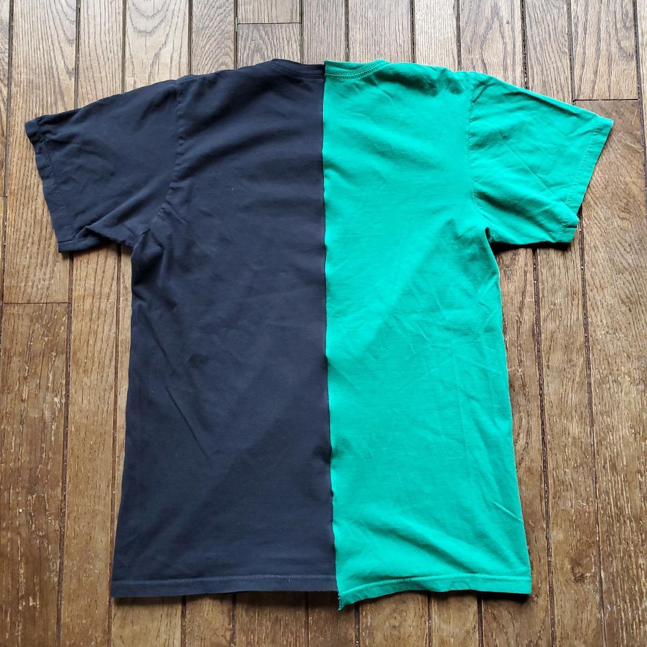 Reworked/Upcycled Two Toned Split Tee ️Free... - Depop