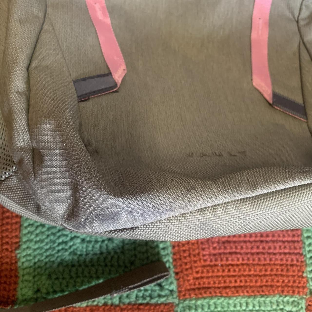 North Face vault backpack Green with pink... - Depop