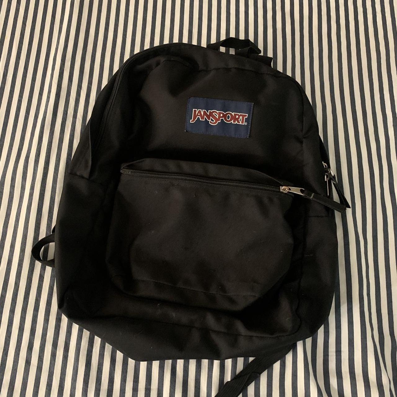 Jansport black backpack Small soap stain on front... - Depop