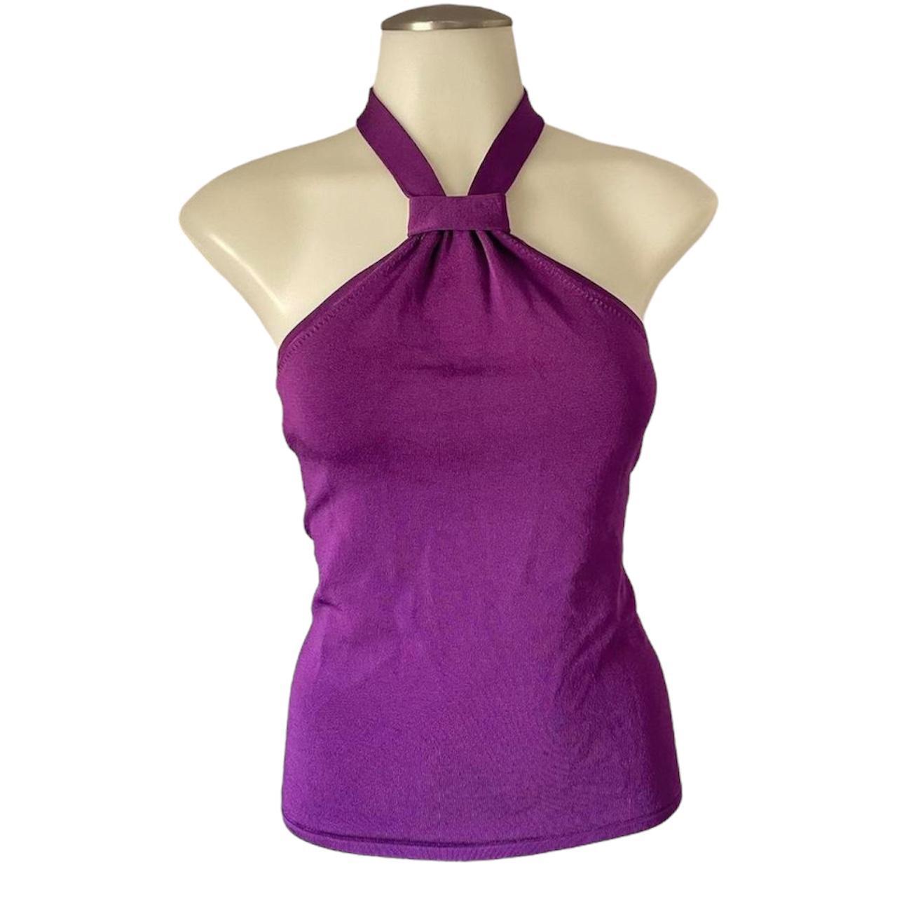 Purple Halter Top Banana Republic criss cross clingy... | Depop