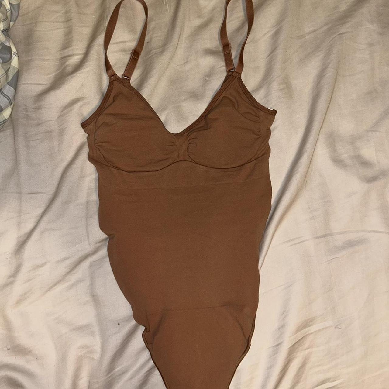 Skims xs brown dupe shapewear bodysuit from Amazon... - Depop