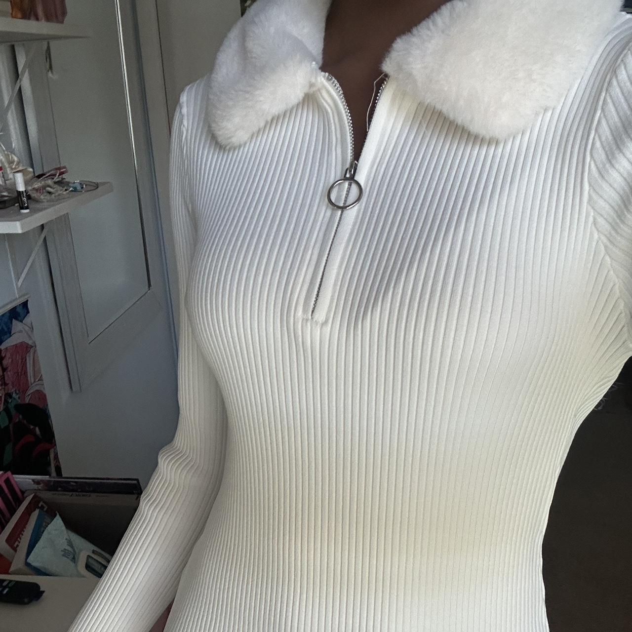 forever 21 white fur body dress ♡ perfect for... - Depop