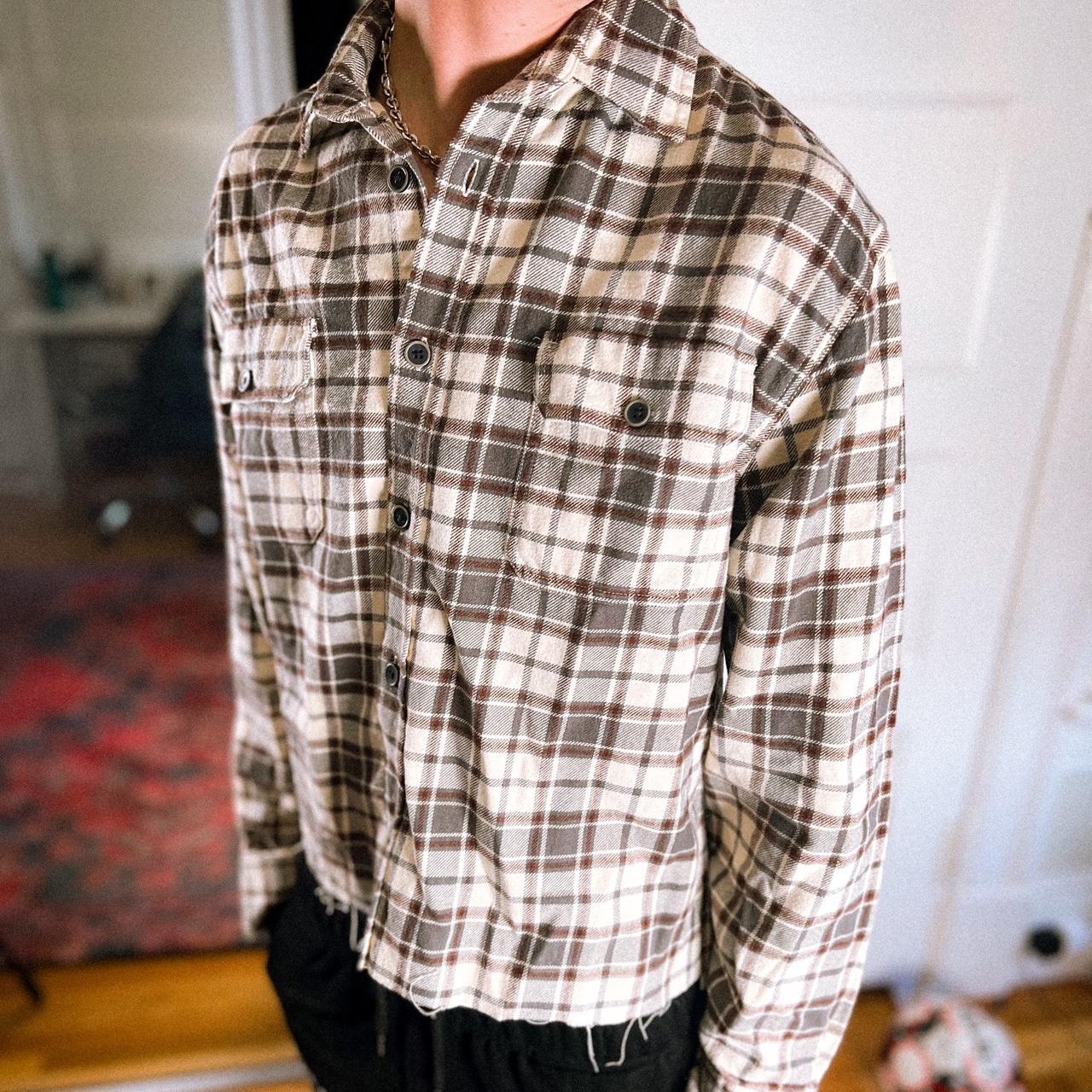 Vintage Cropped Flannel Perfect for summer... - Depop