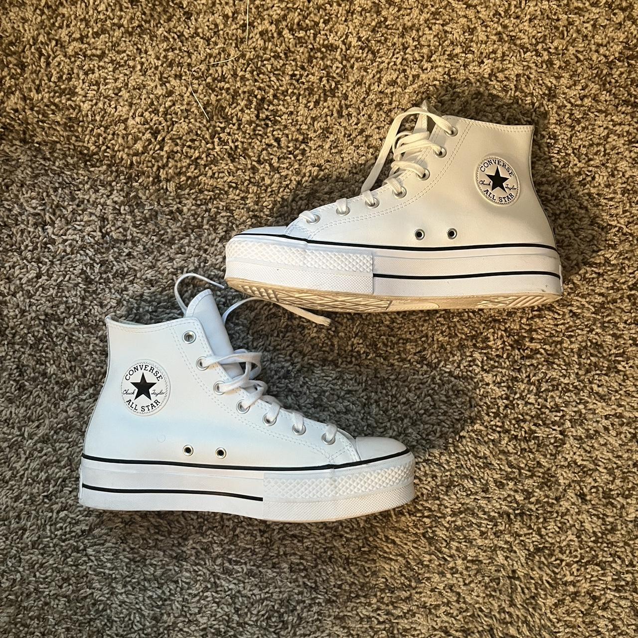 White Platform Converse Womens 9.5 End of one of... - Depop