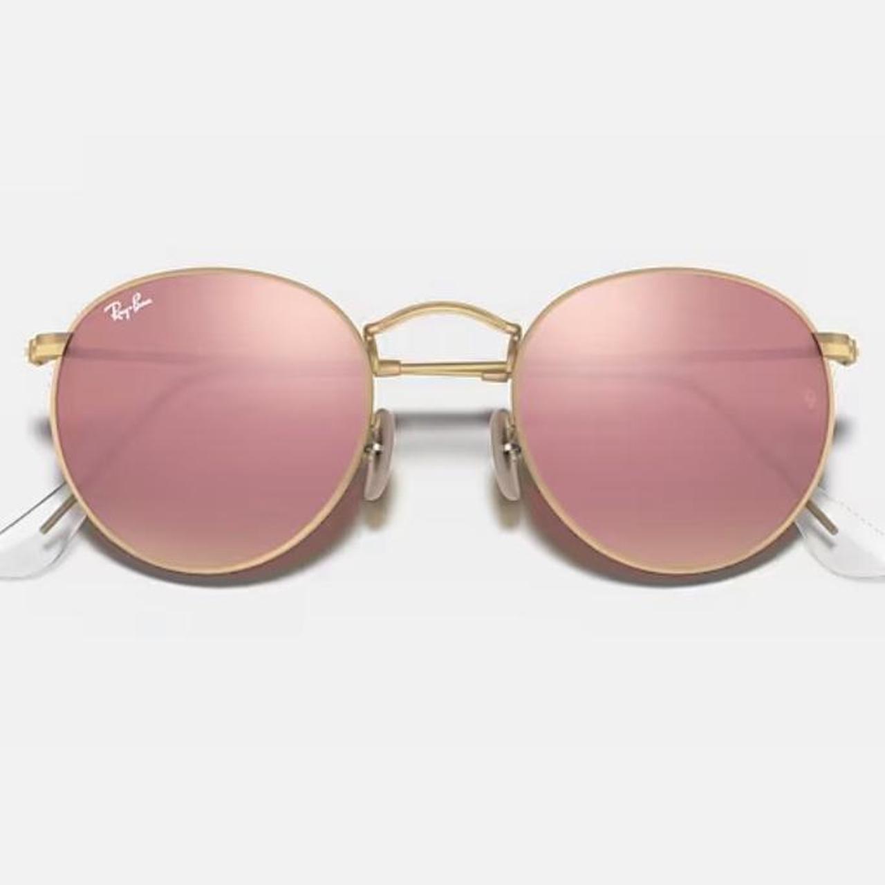 Ray Bans- Round flash lenses in bronze with matte... | Depop