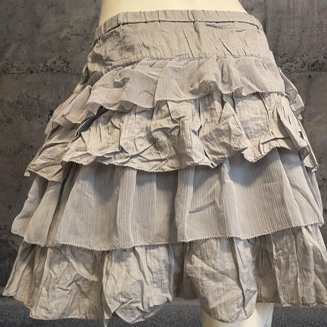 grey layered ruffled grunge mini skirt🐰 📦 fast... - Depop