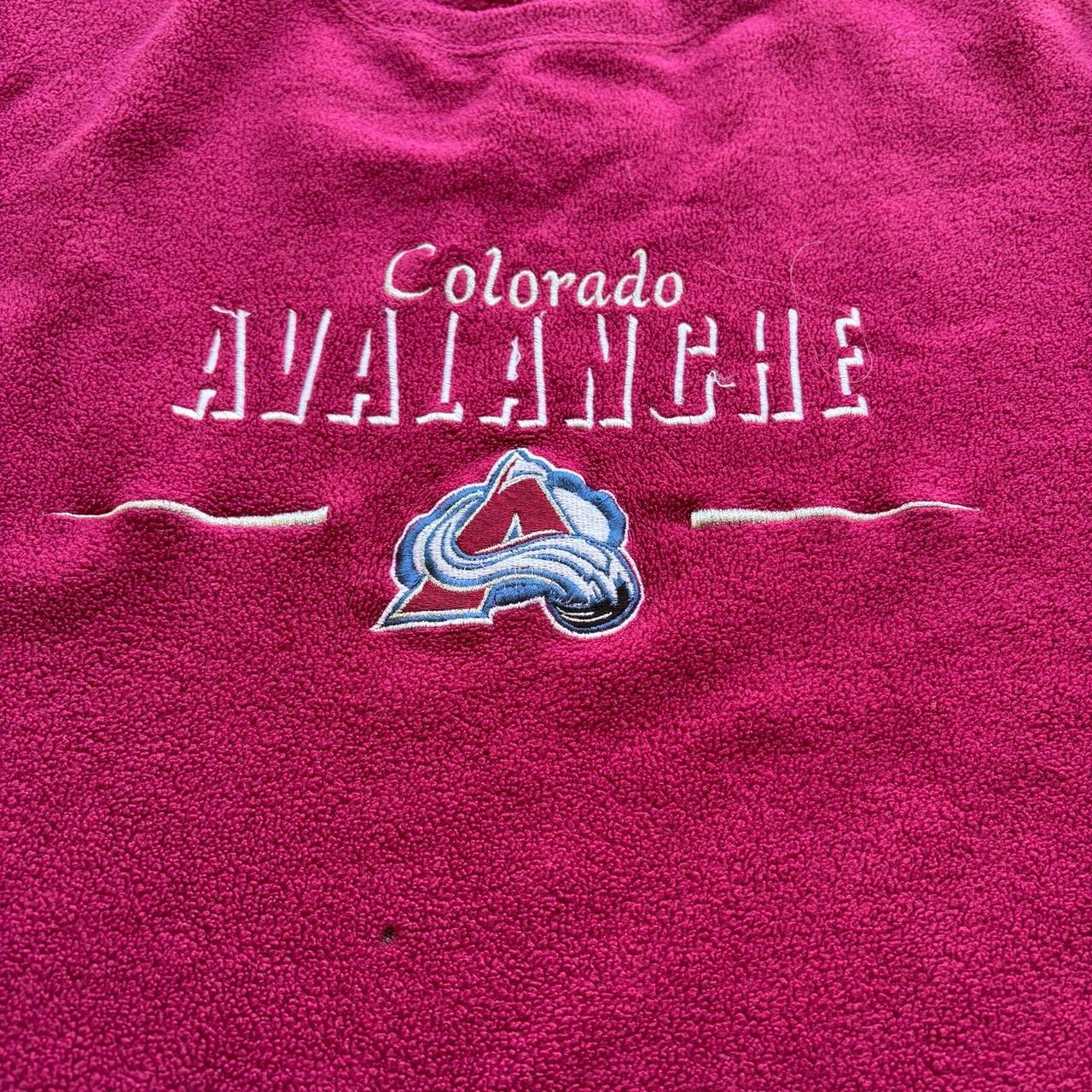 Vintage 90' s Colorado Avs Avalanche Red Fleece... | Depop