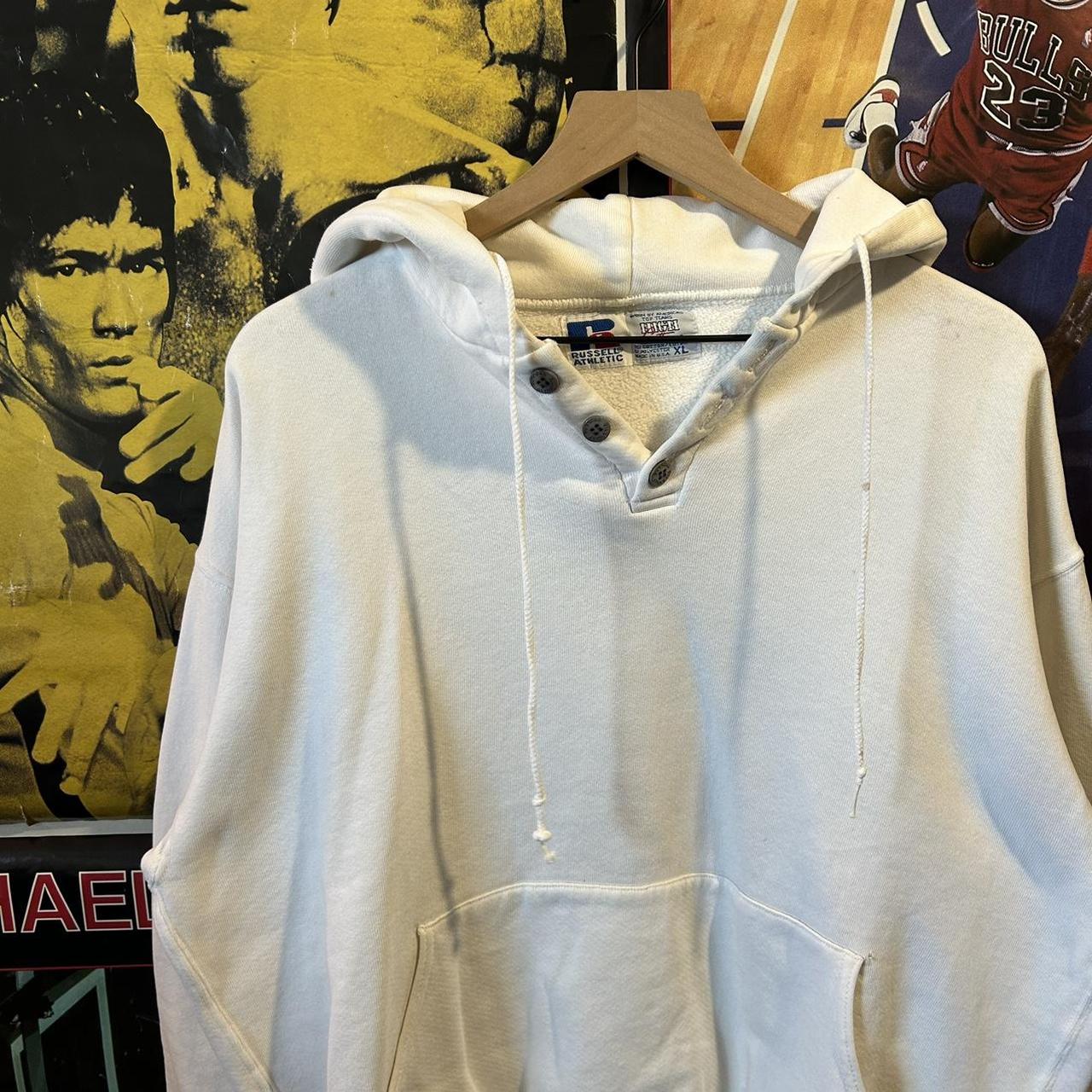 Vintage 80s 90s White Russell Athletic Sweatshirt... - Depop