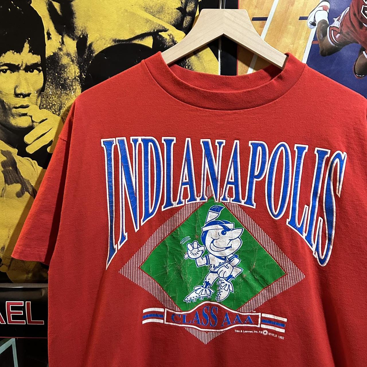 Vintage 90s Red Indianapolis Indians Minor League... - Depop