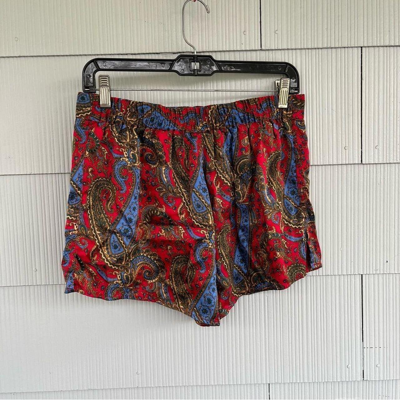 Men's Silk Boxer Shorts Vintage Red Paisley Print... - Depop