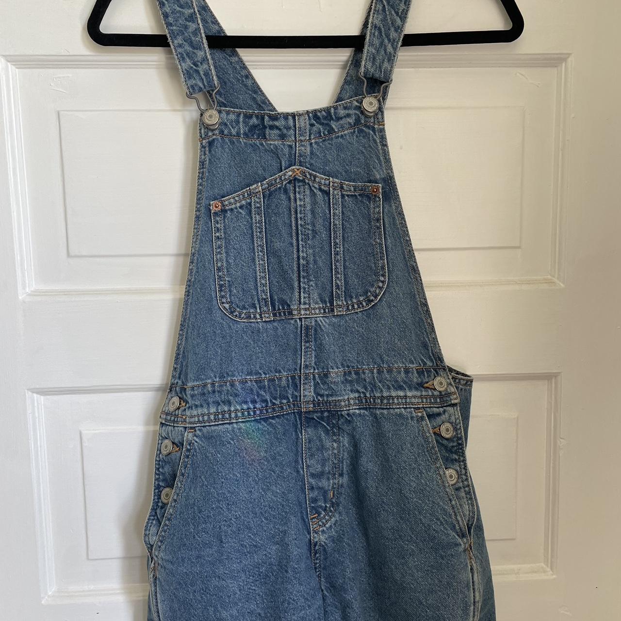 size small denim short jumpsuit with pockets - Depop